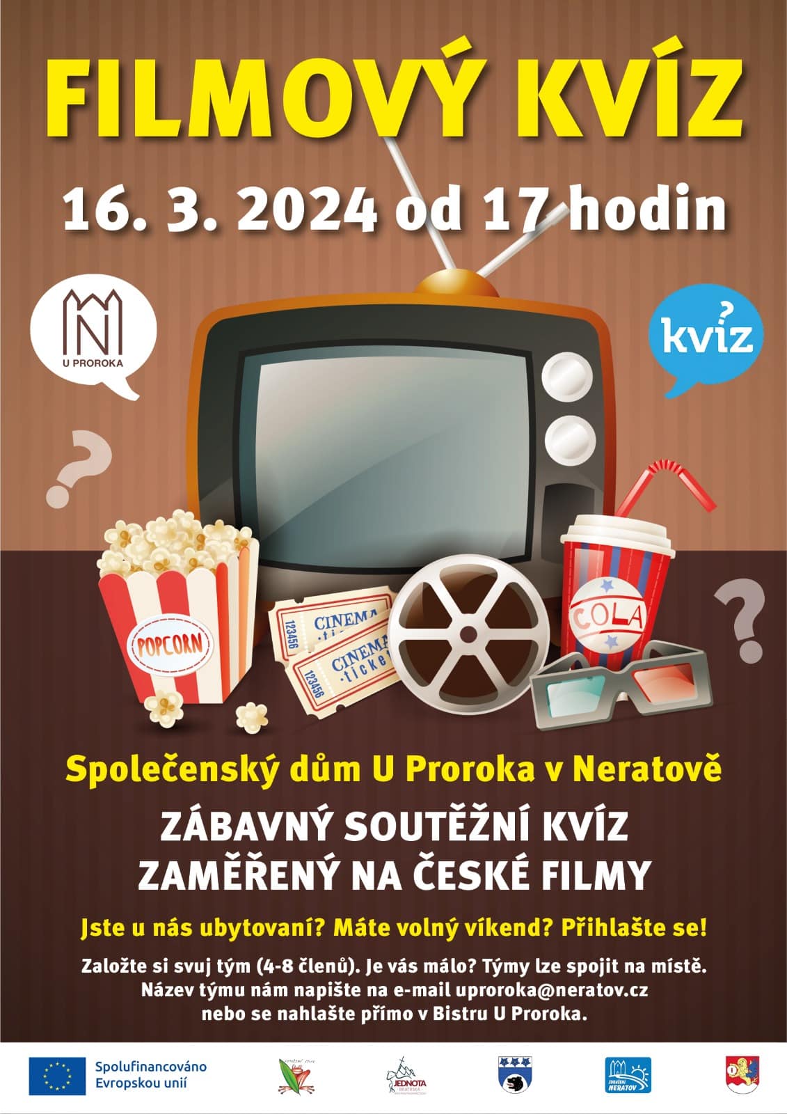 Zábavný soutěžní kvíz - 16. 3. 2024, U Proroka Neratov | Sdružení Neratov